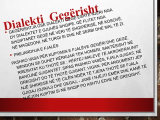 Dialektet dhe Nendialektet e Gjuhes Shqipe | PPTX