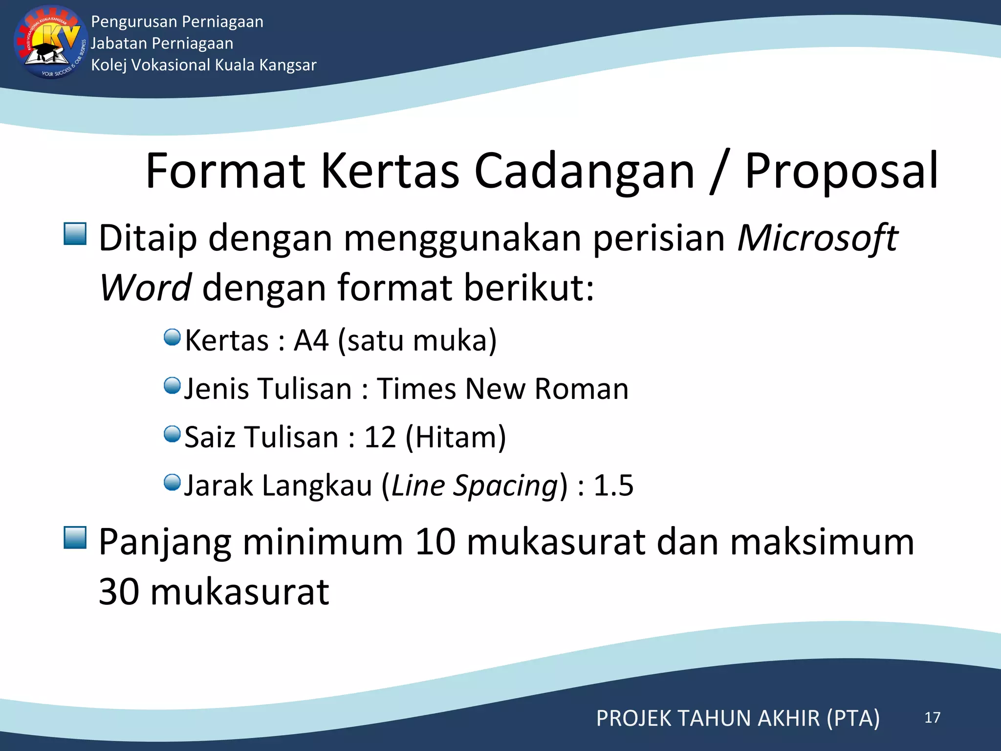 Projek Tahun Akhir (PTA) PPN KVKK | PPT