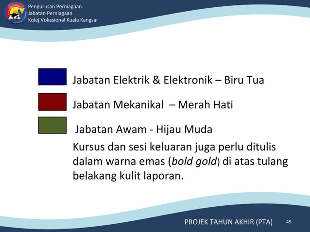Projek Tahun Akhir (PTA) PPN KVKK | PPT