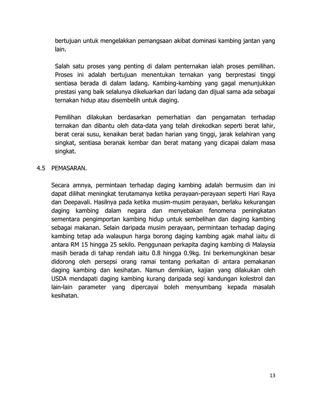 Projek ternakan kambing jbtn veterinar | PDF