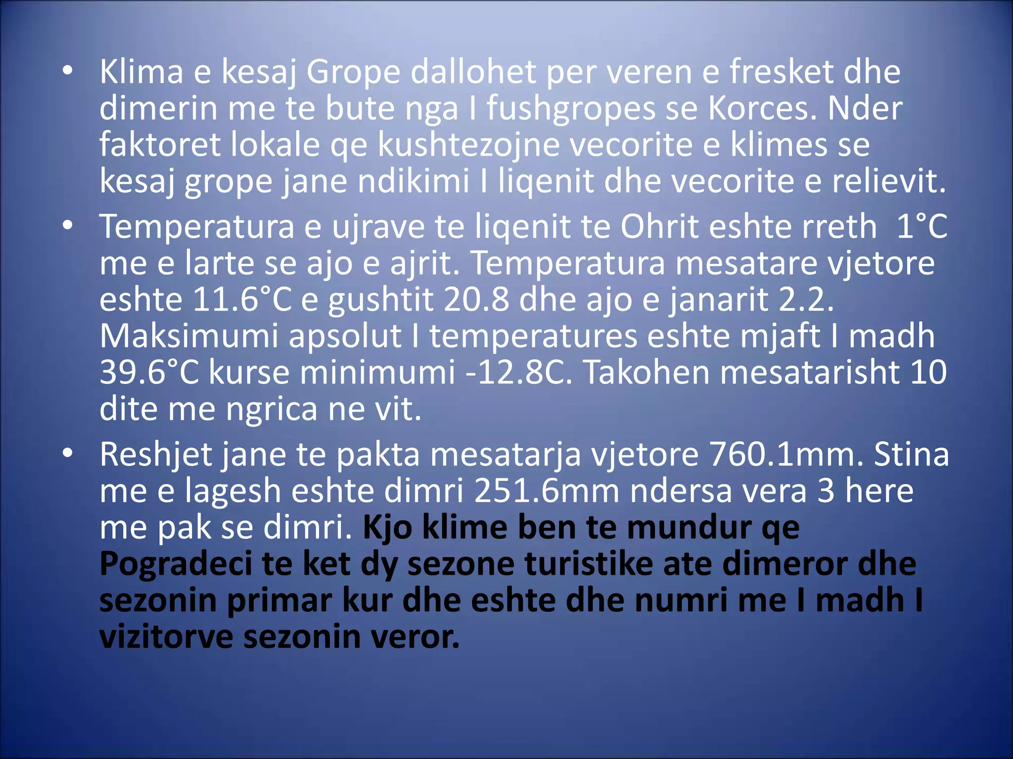 Pogradeci : Vlersimi i potencialit turistik | PPTX
