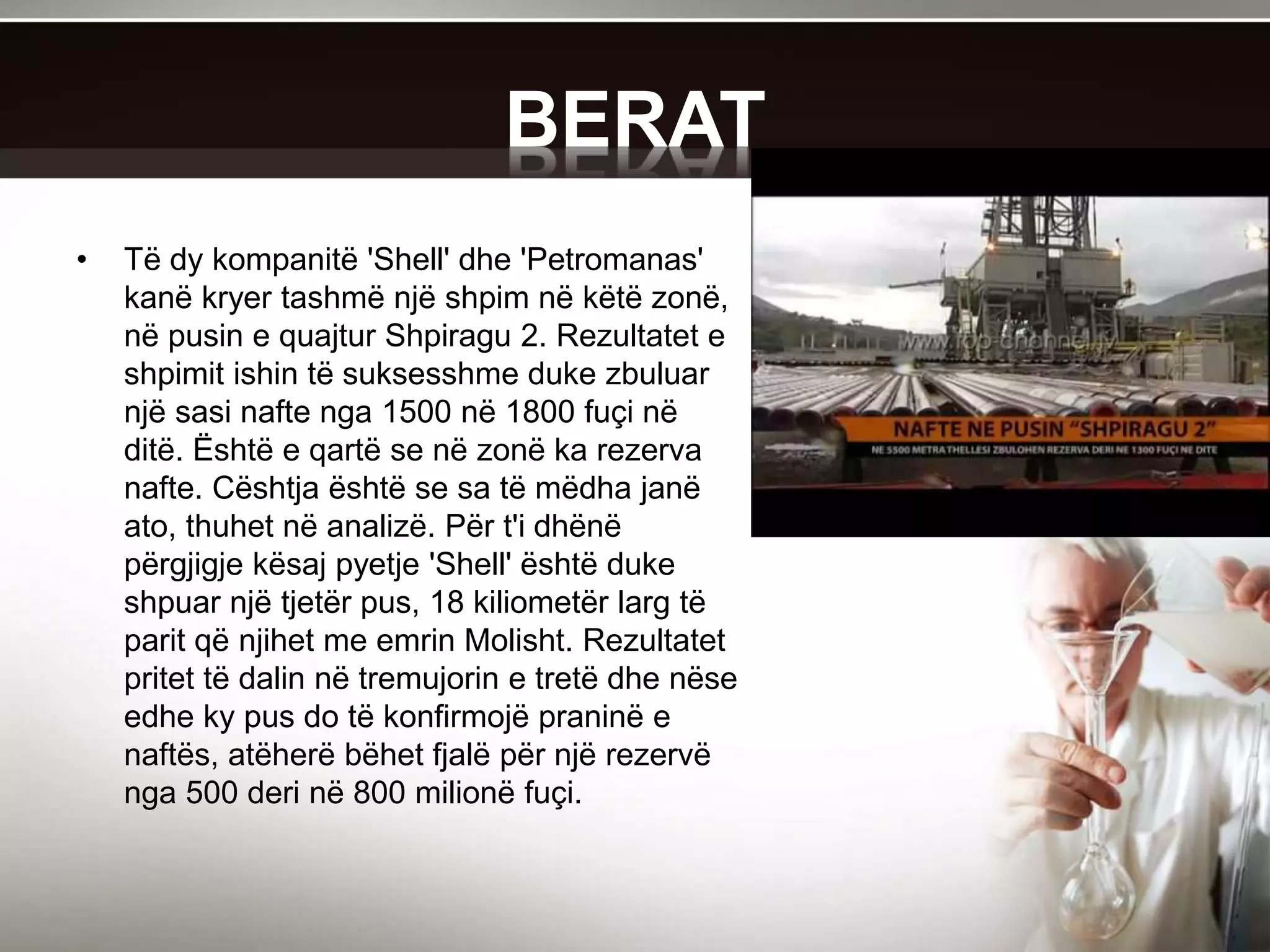 Projekt Kimi - Burime te hidrokarbureve ne Shqiperi | PPTX