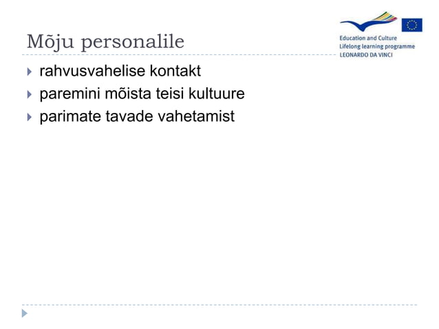 LDV koostöö projekti tutvustus | PPT