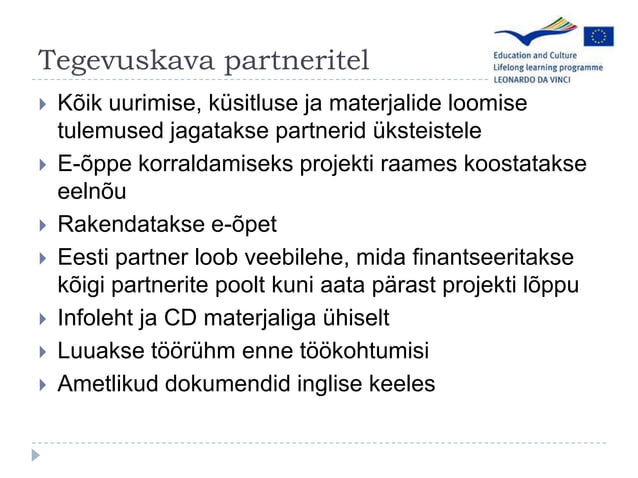 LDV koostöö projekti tutvustus | PPT