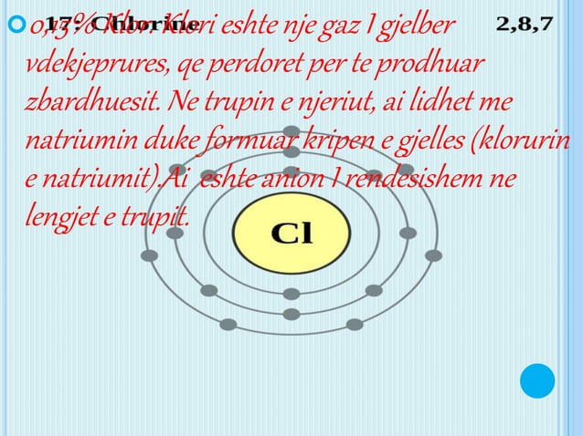 Projekt kimi roli i elementeve kimik ne organizmin e njeriut | PPTX