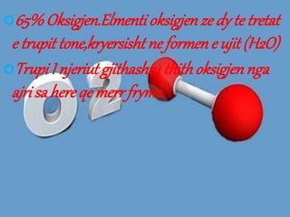 Projekt kimi roli i elementeve kimik ne organizmin e njeriut | PPTX