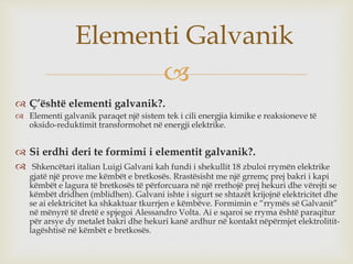 PROJEKT KIMIE : Elementi Galvanik | PPTX