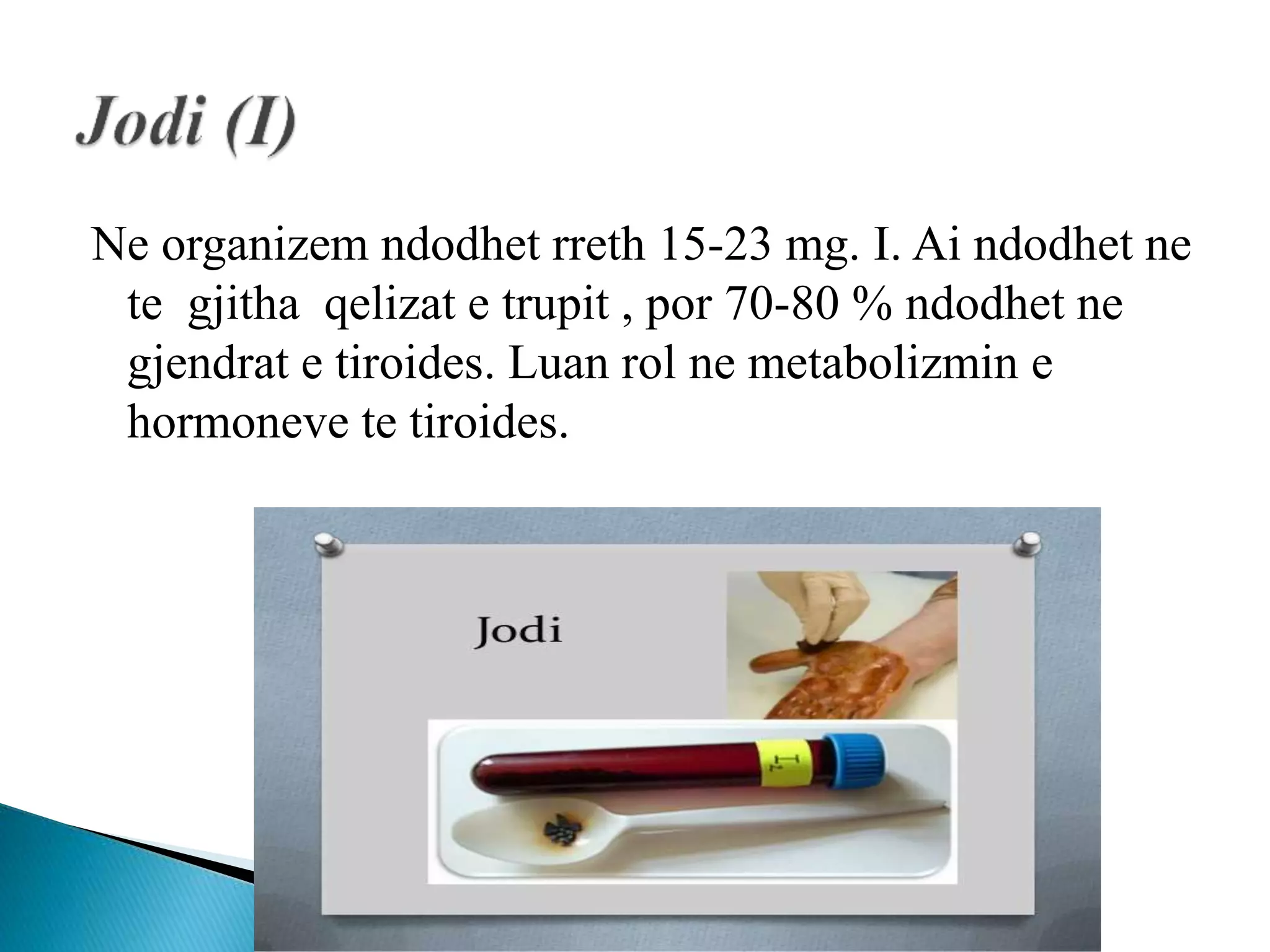 Roli i elementeve kimikë në jetën e njeriut | PPTX