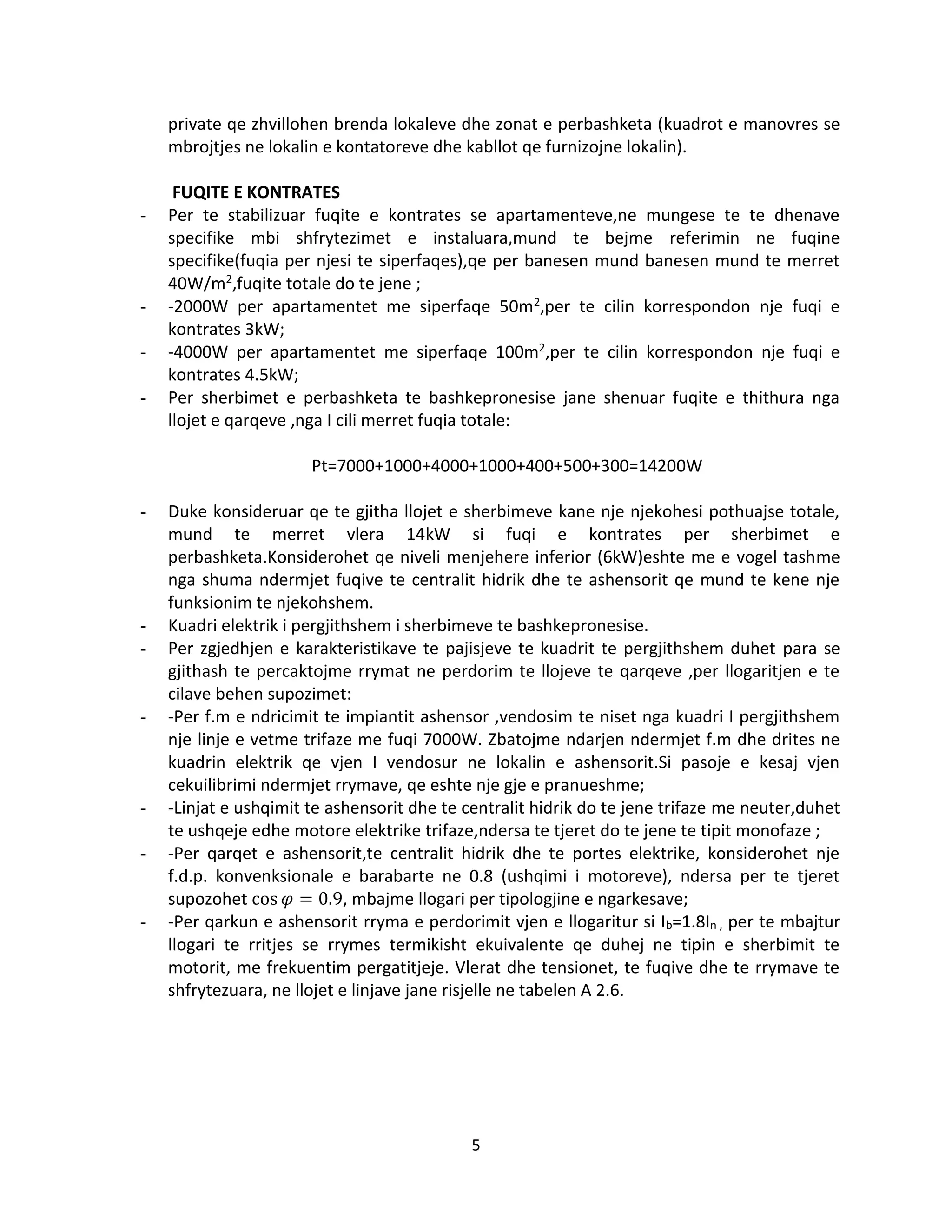 Projekt Kursi - Furnizimi me energji elektrike e nje godine banimi | DOCX