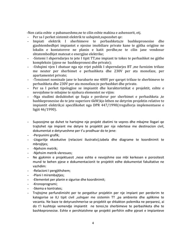 Projekt Kursi - Furnizimi me energji elektrike e nje godine banimi | DOCX