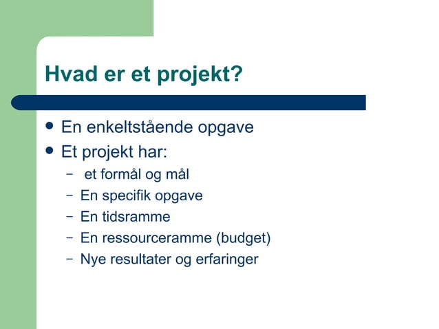 Projektledelse 1 | PPT