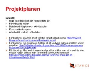 Snabbkurs i projektledning | PPTX