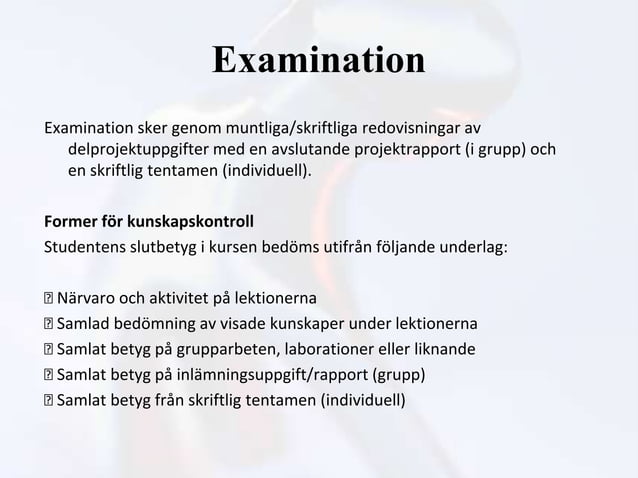 Projektledning intro teori 1 | PPTX | Educational Assessment | Education