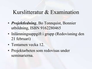 Projektledning intro teori 1 | PPTX