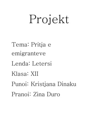 Projekt letersi | PDF