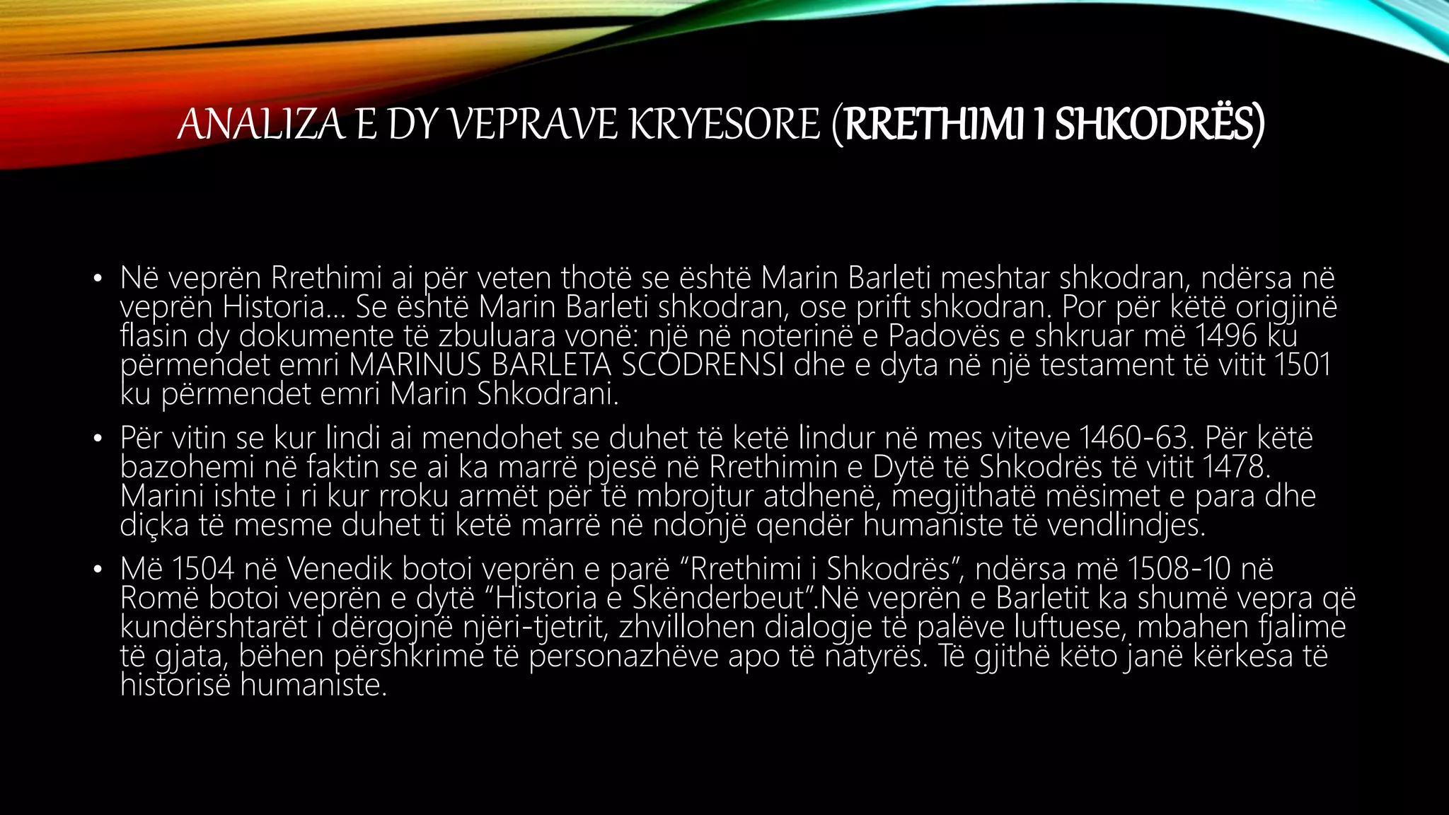 Projekt letersi Humanistet shqipetar | PPTX