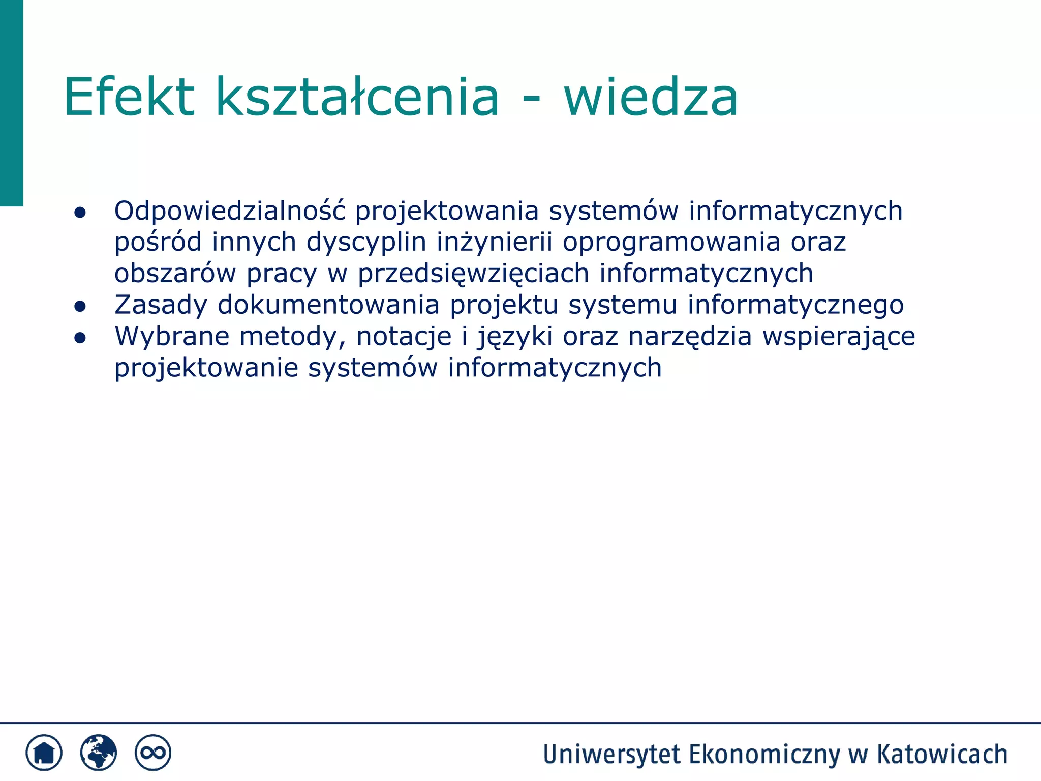 Projektowanie systemowinformatycznychprezentacjabazowa | PDF