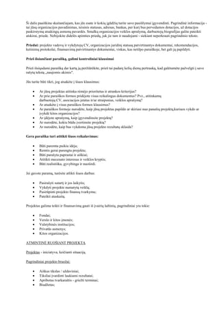 Projektu ruosimo pagrindai | PDF