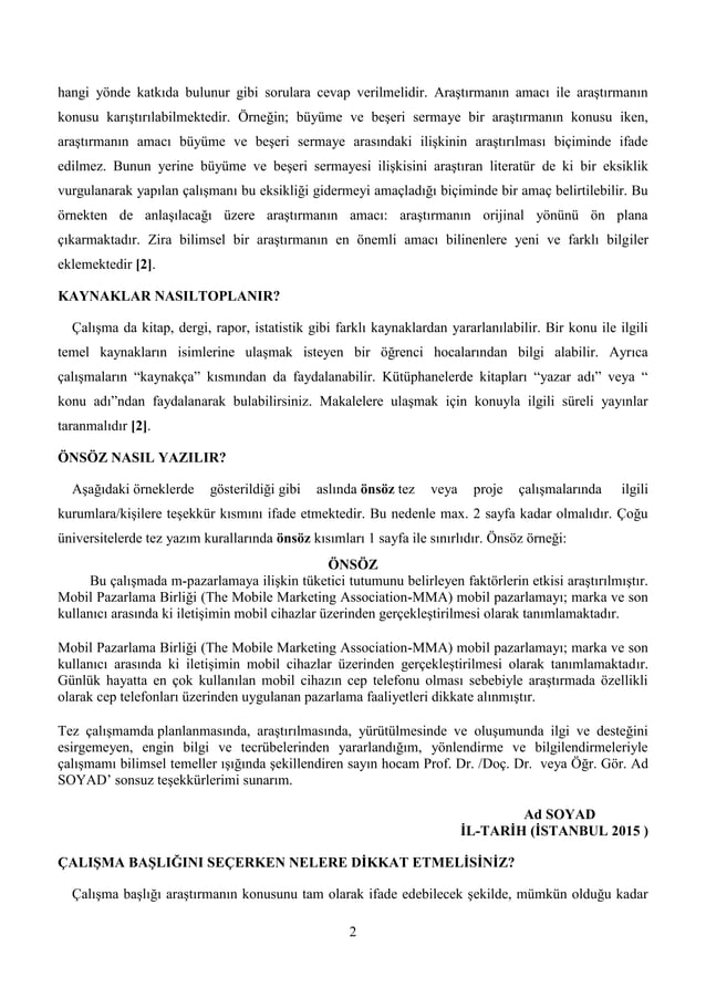 Proje Notlari | PDF