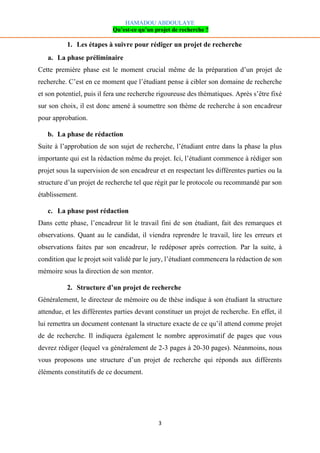 Qu’est-ce qu’un projet de recherche ? | PDF