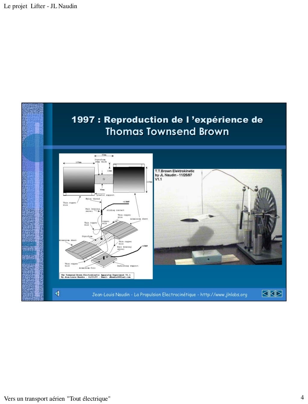 LIFTER Project document about the Electrogravitics craft