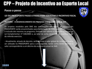 Projeto De Incentivo ao Esporte Local | PPT
