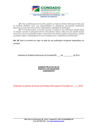 Minuta de Projeto de Lei para criação do SisMEC | PDF