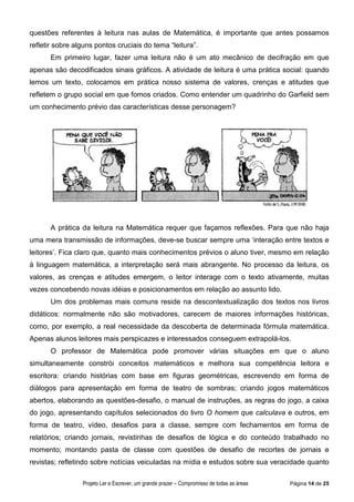 Projeto ler e escrever compromisso de todas as áreas MATEMÁTICA | PDF