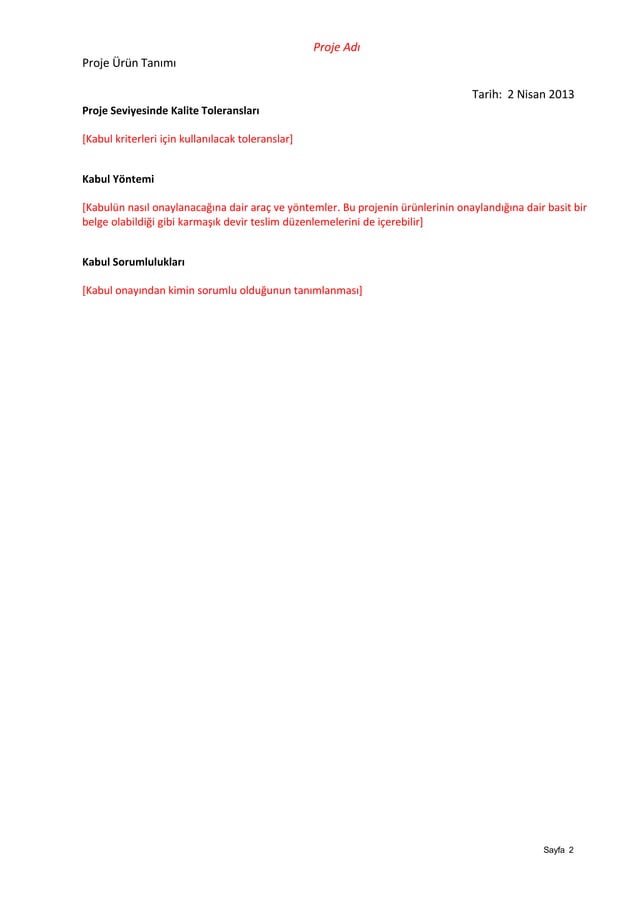 Proje urun tanimi | DOC