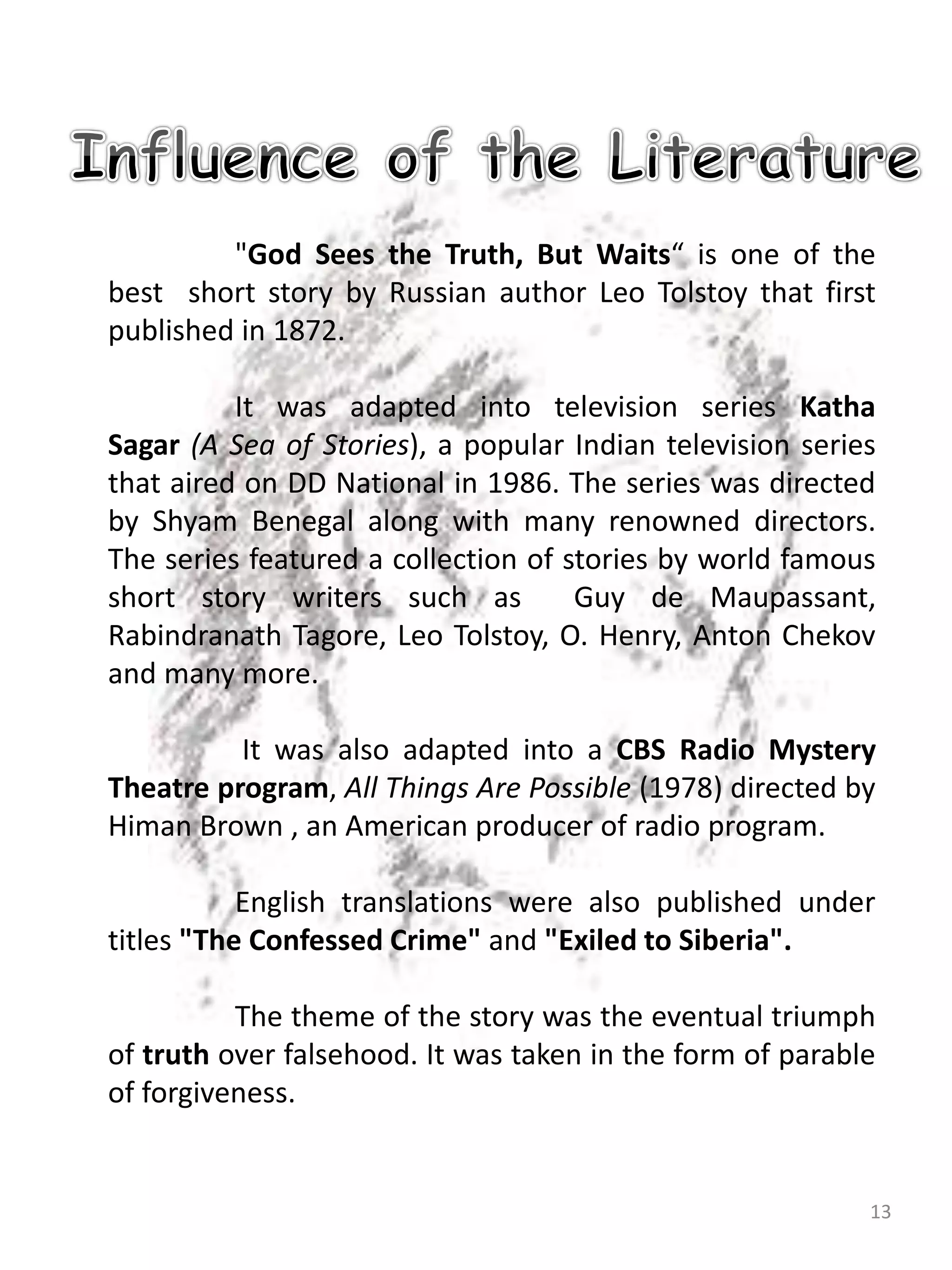 World Literature Sample Masterpieces (Summary) | PPTX