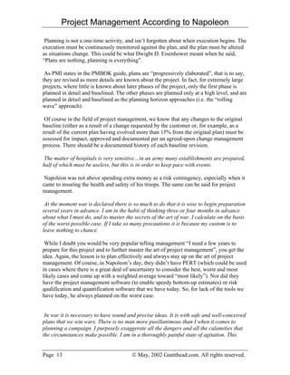 Proj mgmt for napoleon | PDF