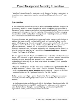 Proj mgmt for napoleon | PDF