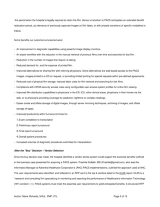 Project Management Applied to PACS Implementations | PDF