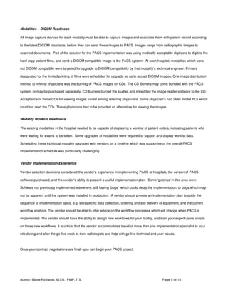 Project Management Applied to PACS Implementations | PDF