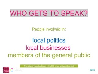 Hyperlocal news: setting up, sustainability and success | PPT