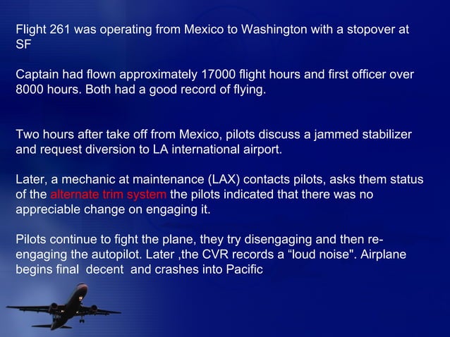 Aviation disasters due to mechanical failures | PPT