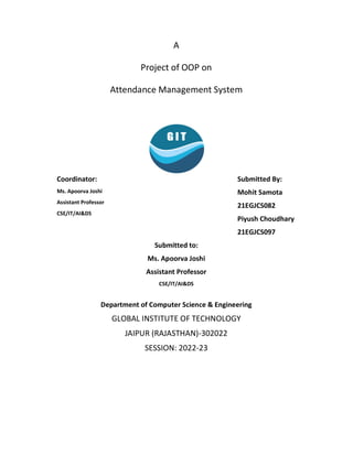 projrct oop.pdf | Programming Languages | Computing