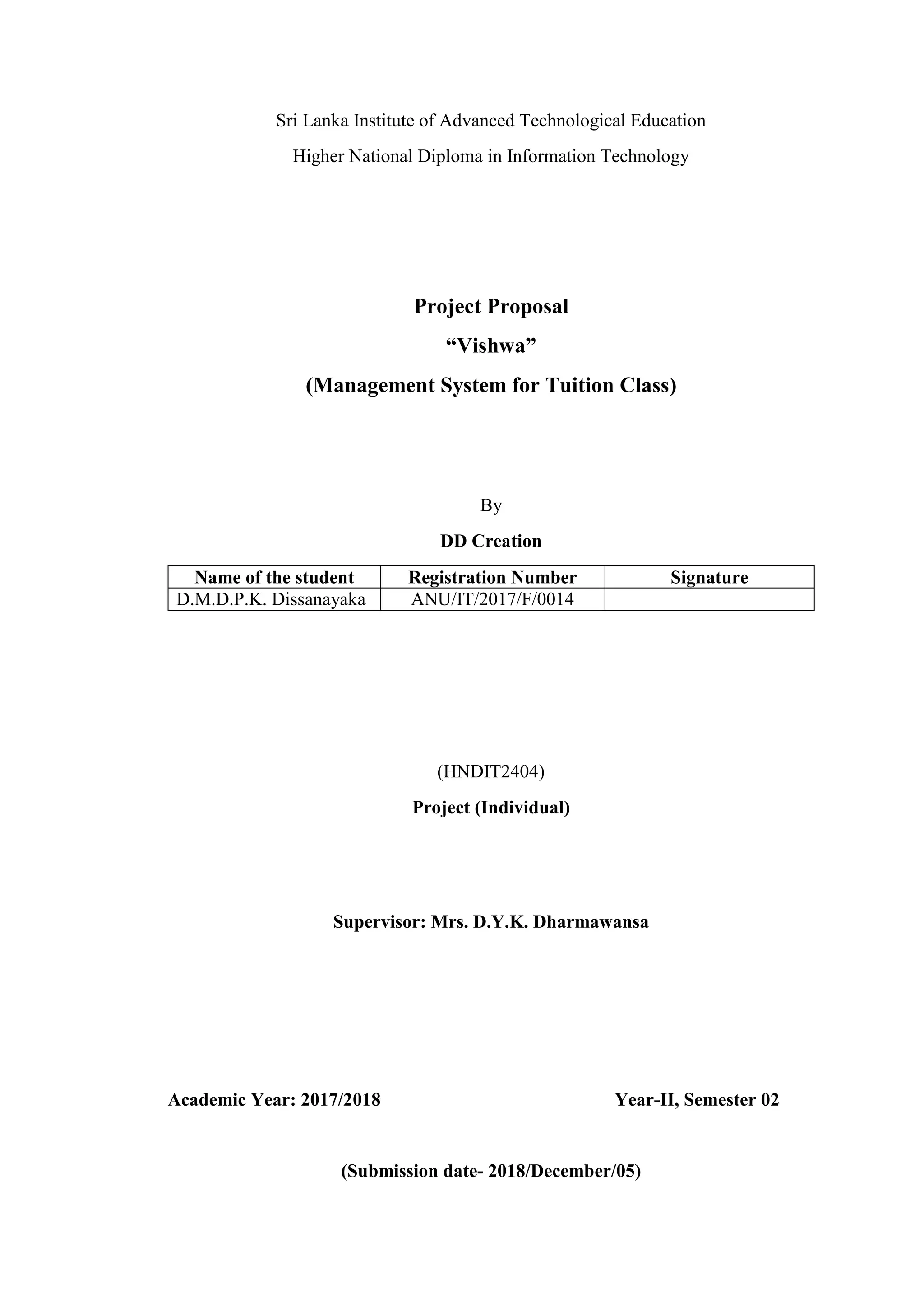 Class Management System Project Proposal | PDF