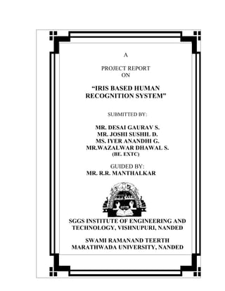 Iris based Human Identification | PDF