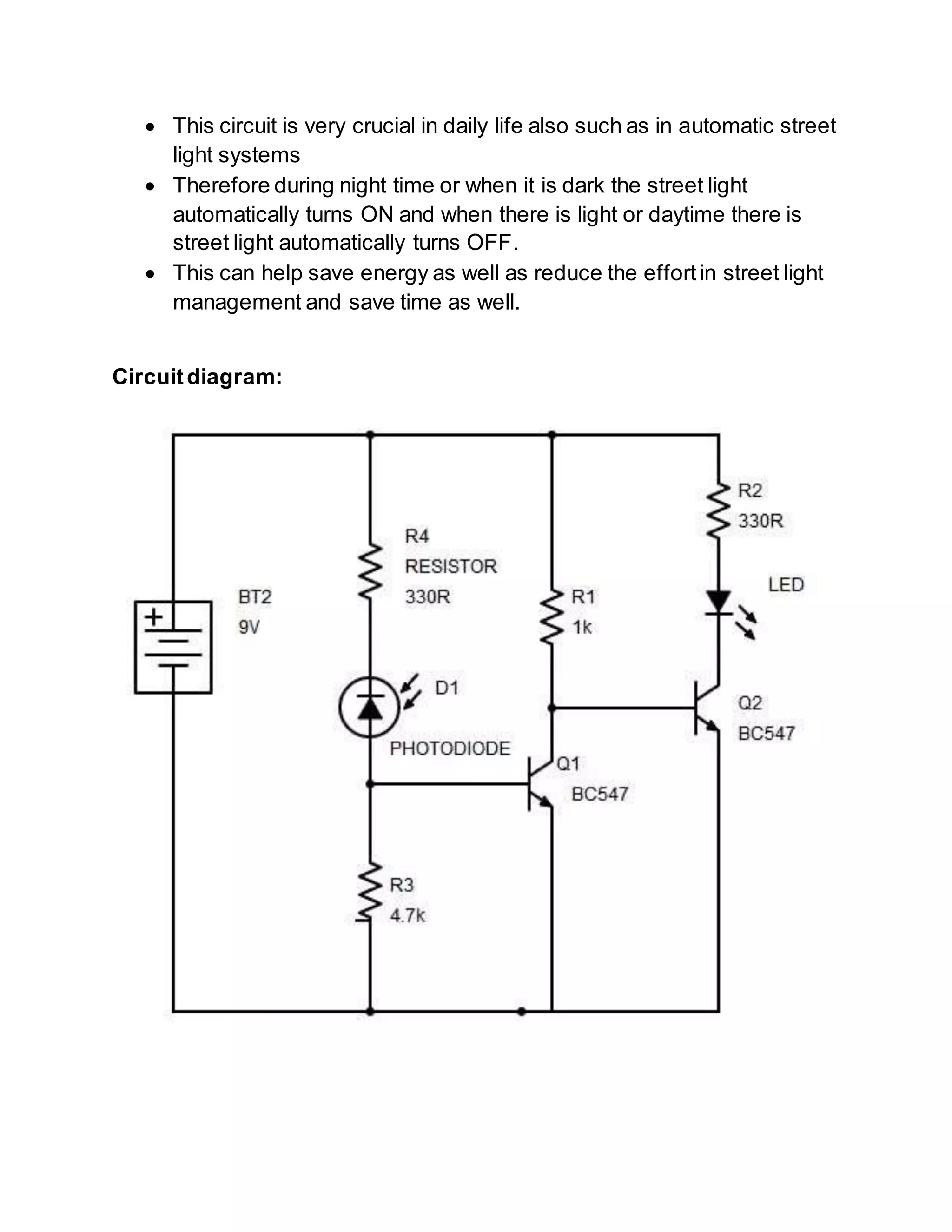 Dark sensor using photodiode | DOCX