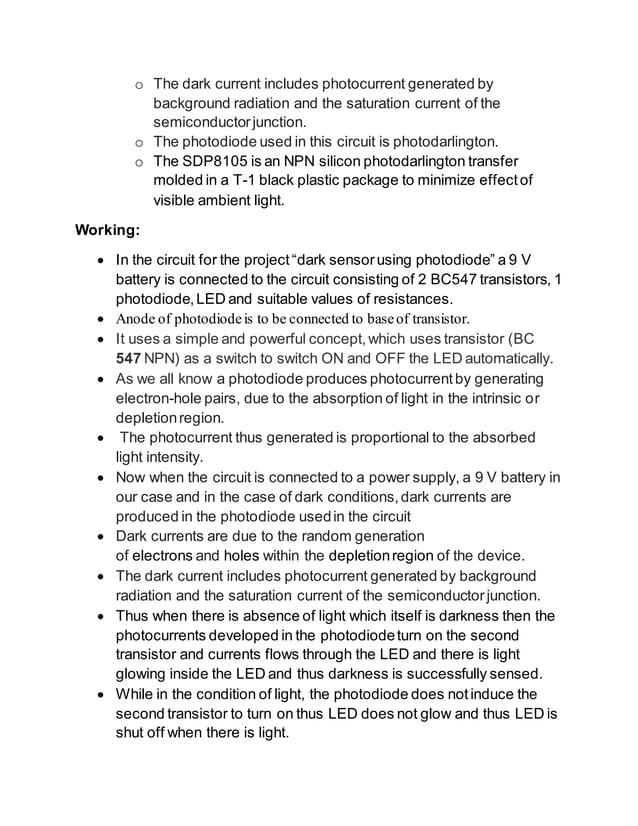 Dark sensor using photodiode | DOCX