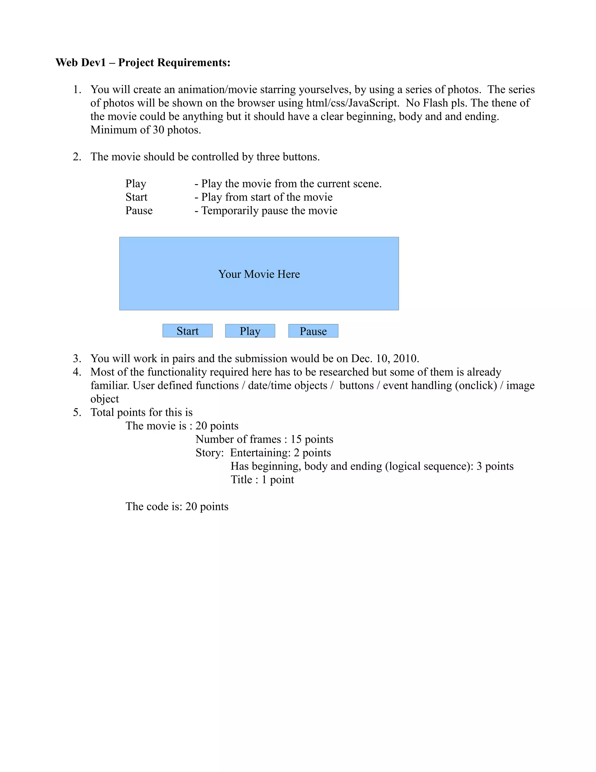 Proj req WebDev 1 | PDF