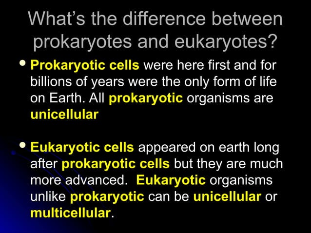 prokaryotic cells versus eukaryotic cells | PPT