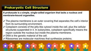 Prokaryotic and Eukaryotic Cells. PowerPoint presentation | PPTX