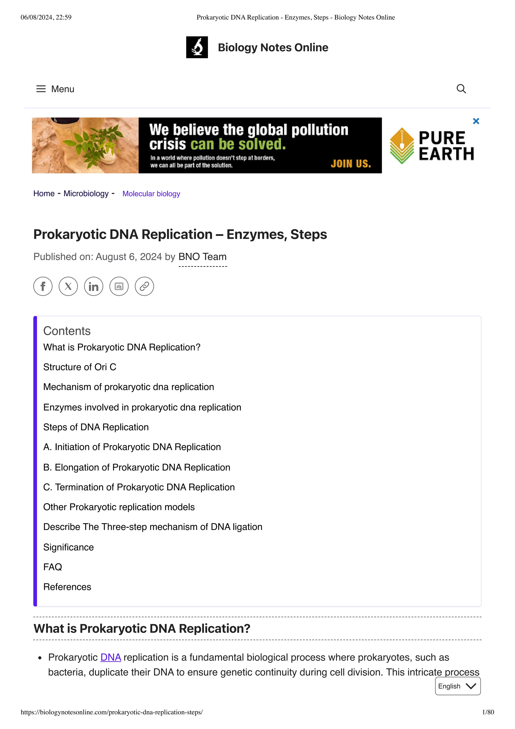 Prokaryotic DNA Replication - Enzymes, Steps - Biology Notes Online.pdf