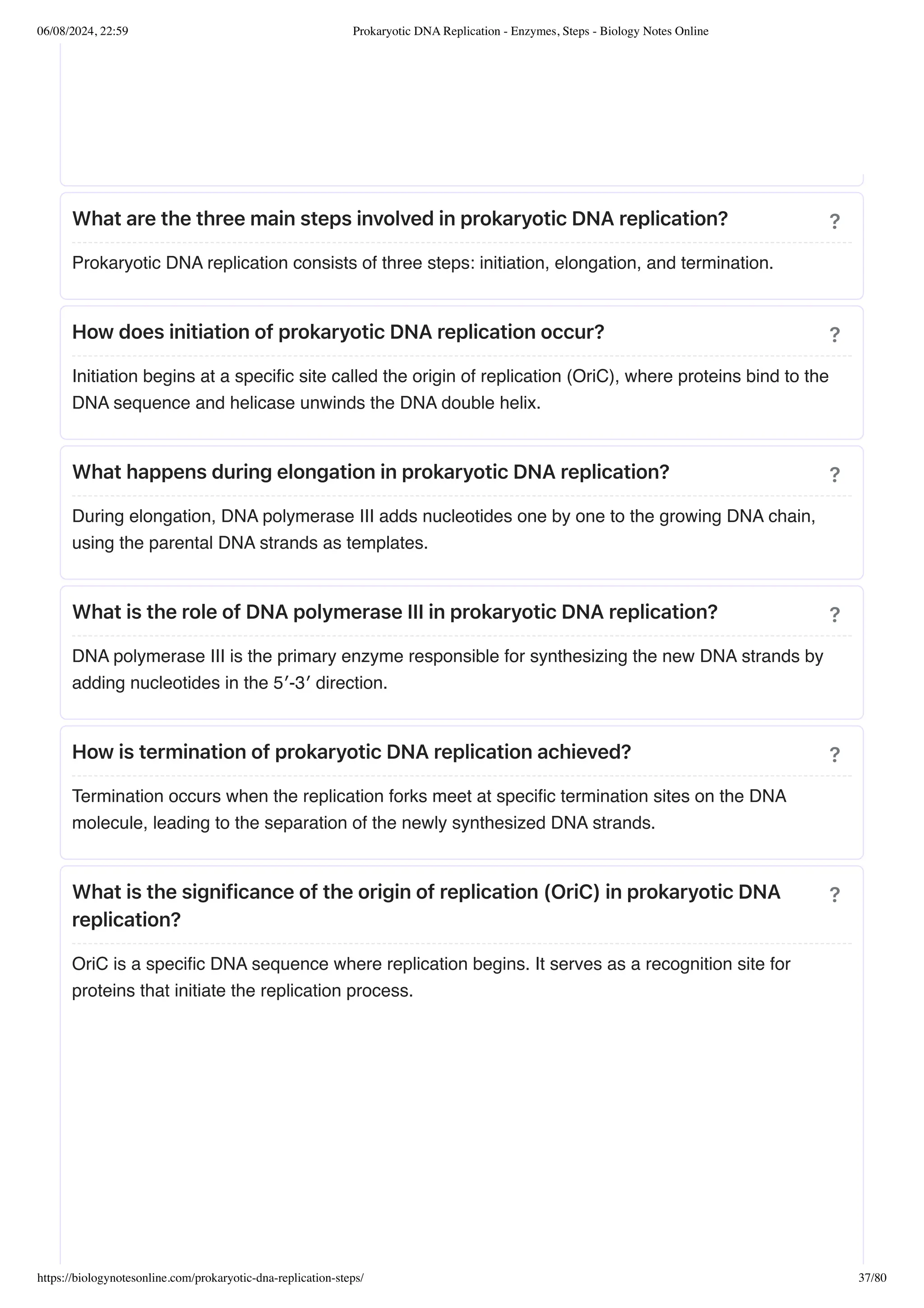 Prokaryotic DNA Replication - Enzymes, Steps - Biology Notes Online.pdf