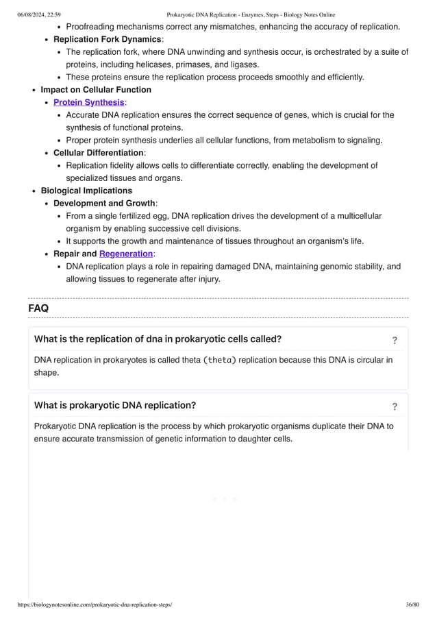Prokaryotic DNA Replication - Enzymes, Steps - Biology Notes Online.pdf