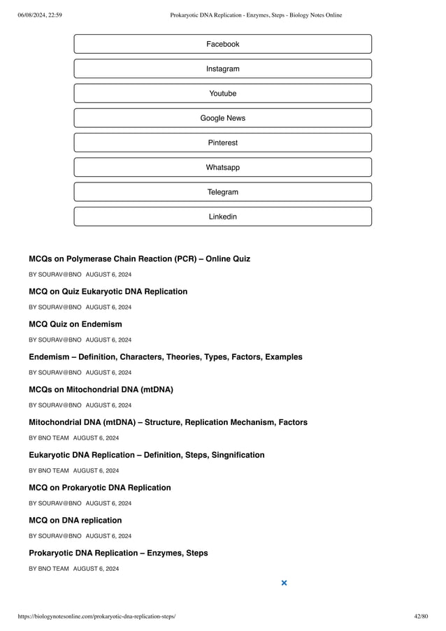 Prokaryotic DNA Replication - Enzymes, Steps - Biology Notes Online.pdf