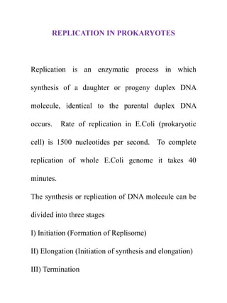Prokaryotic replication | PPTX