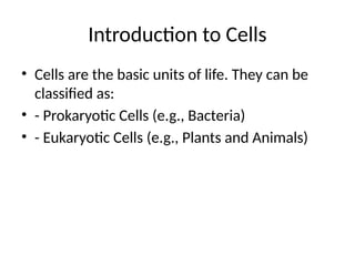 Prokaryotic and Eukaryotic Cells Grade 11 | PPTX